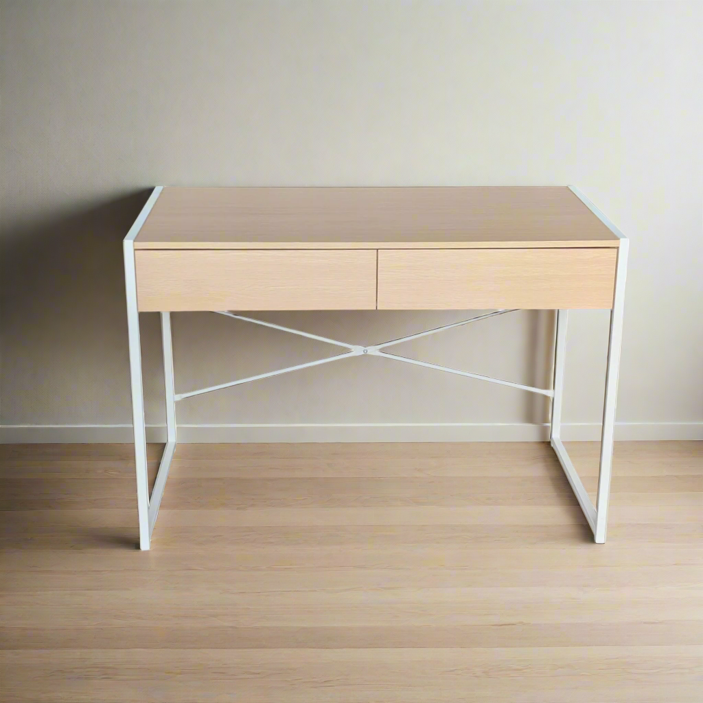 Minimalist Study Desk With Drawers/Office Table/MDF – Lumina'NLark