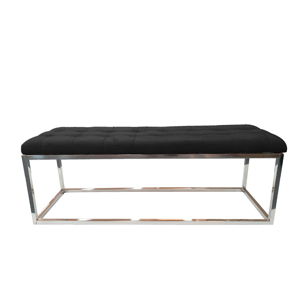 Holly Ottoman Silver Base - Black Seat – Lumina'NLark
